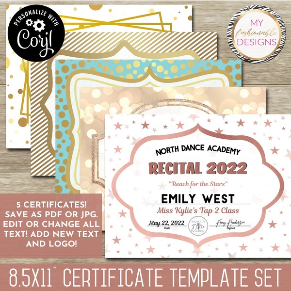 Pretty Certificate - Etsy