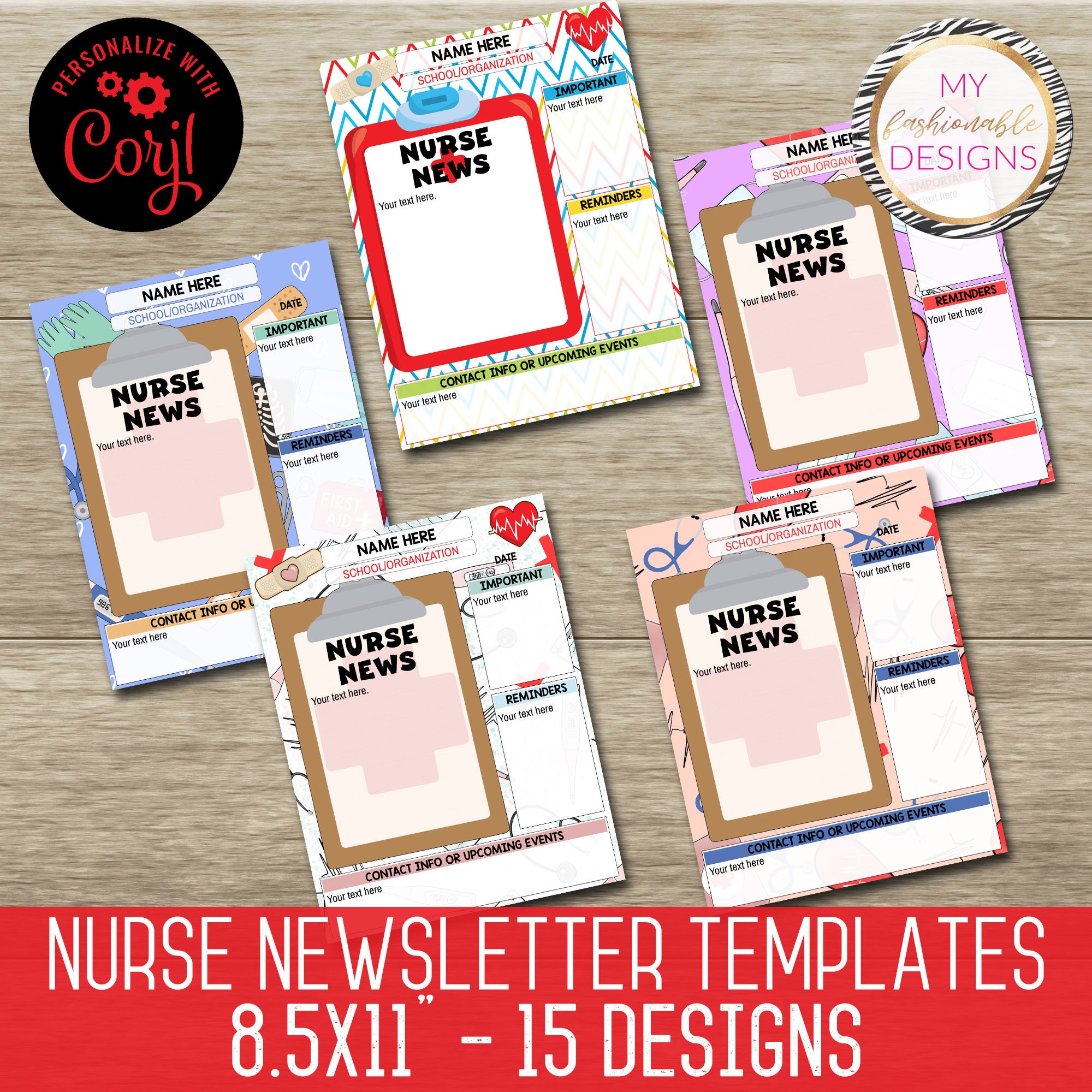 Nurse Newsletter Template Set 15 Designs 8.5x11 - Etsy