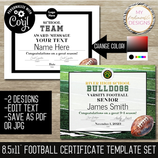 Football Template Set - Etsy