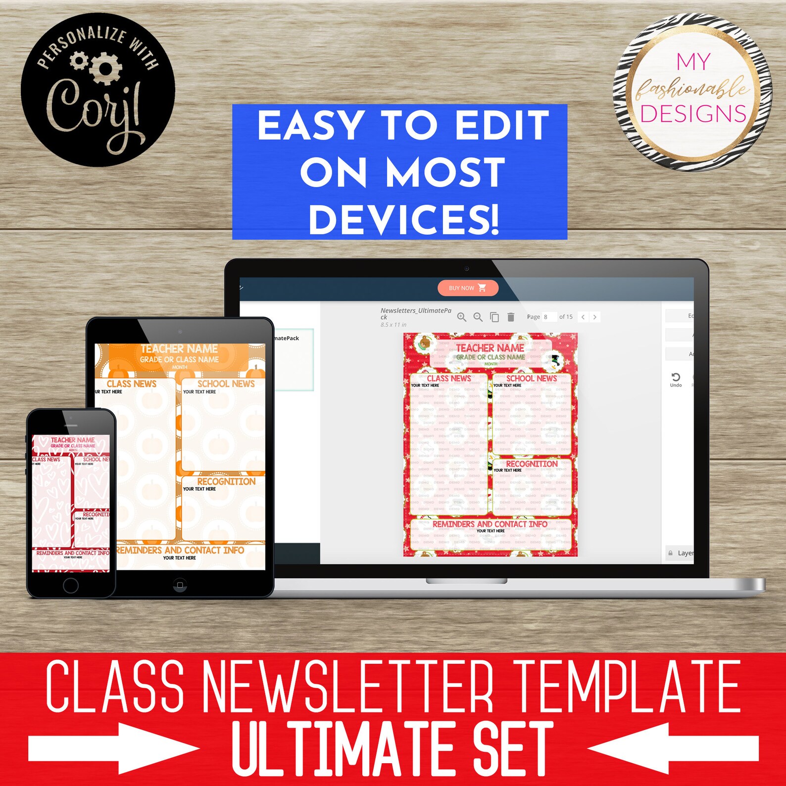 Editable Class Newsletter Template Ultimate Set 15 Designs - Etsy