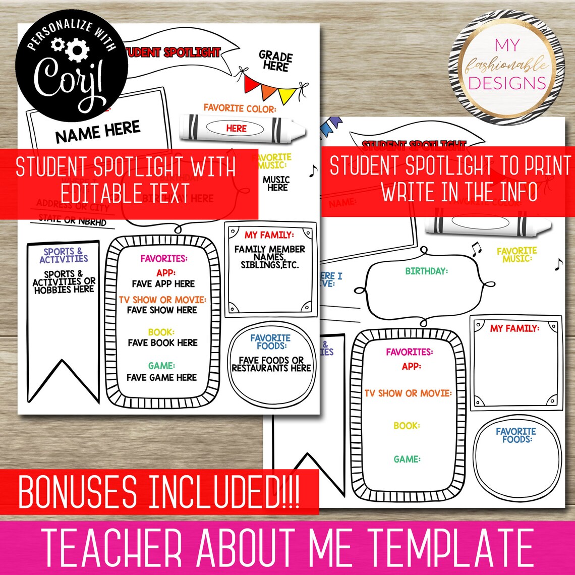 Editable Teacher About Me Template 8.5x11 JPG & PDF | Etsy