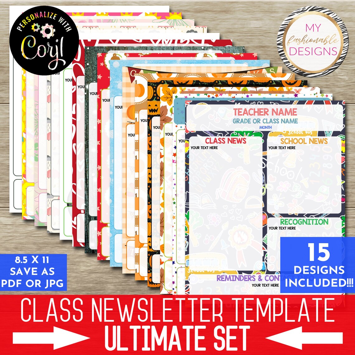 Editable Class Newsletter Template Ultimate Set 15 Designs - Etsy