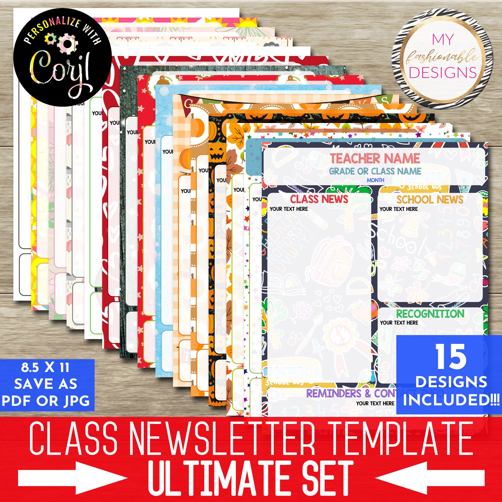 Editable Class Newsletter Template Ultimate Set 15 Designs - Etsy Australia