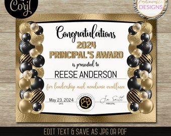 Certificate Template Set White & Gold 5 Design Templates 8.5x11 Save as ...