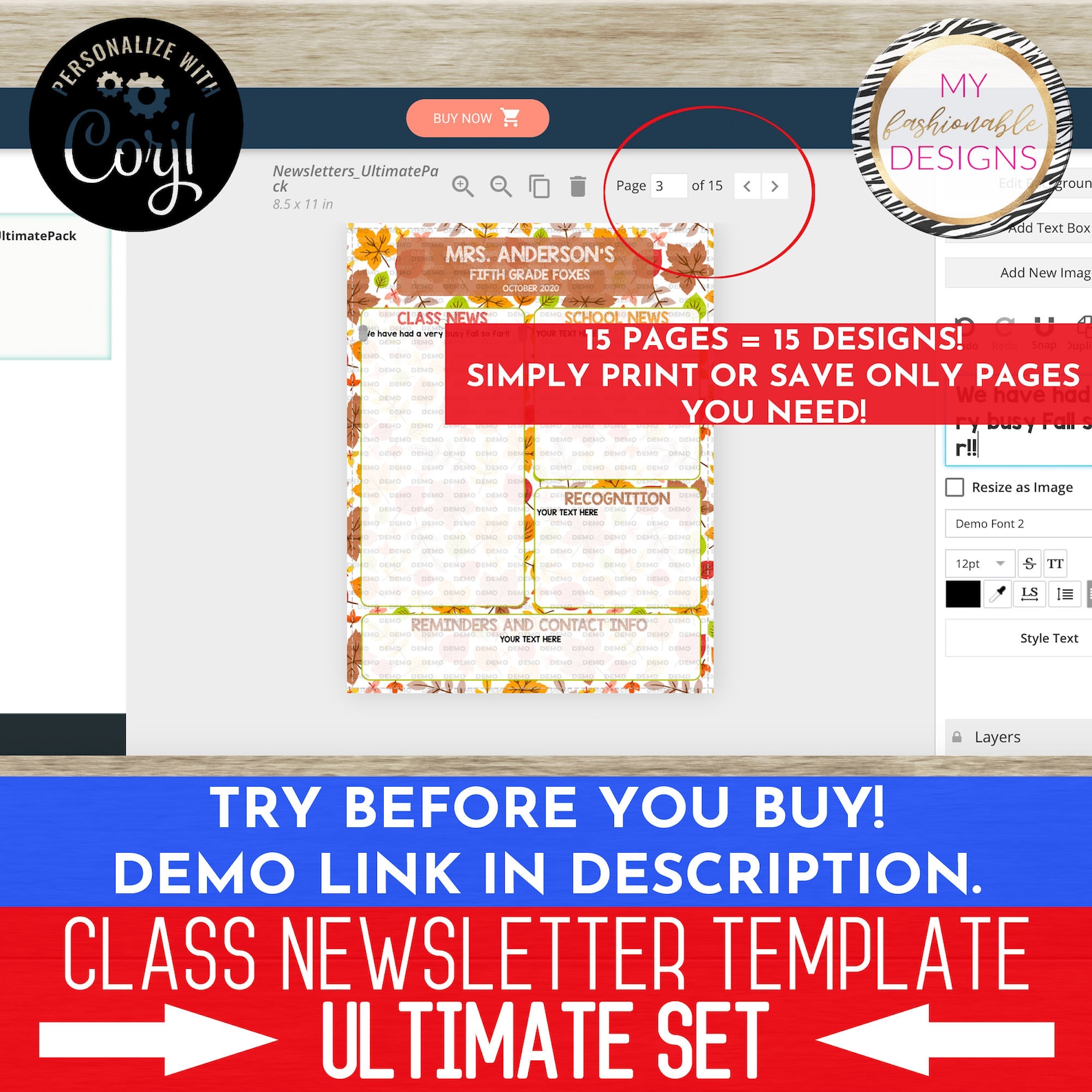 Editable Class Newsletter Template Ultimate Set 15 Designs - Etsy