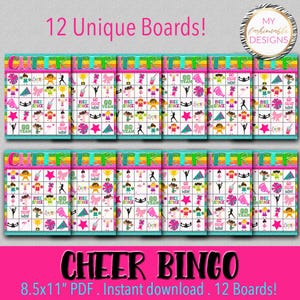 Cheer BINGO Game, Cheerleader BINGO, 8.5x11" PDF, Instant Download! - Etsy