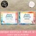 Happy Birthday Certificate Template Set 8.5x11" - 5 Designs! - Save as ...