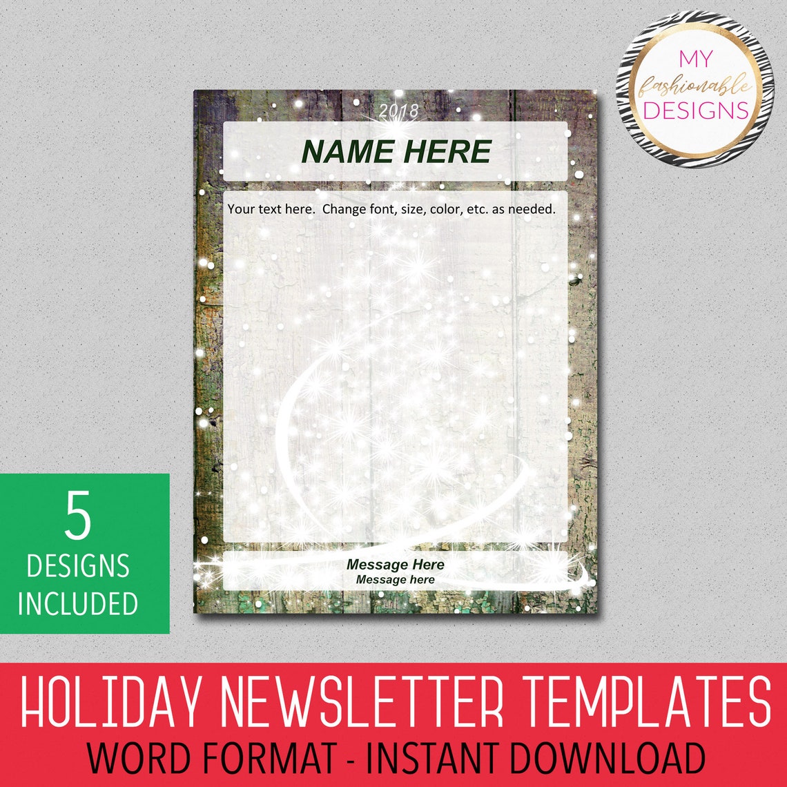 Holiday Newsletter Templates 5 Designs Included Christmas - Etsy