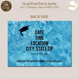 2026 Graduation Pool Party Invite - 5x7" - Save as JPG or PDF - Corjl ...