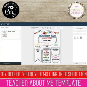 Editable Teacher About Me Template 8.5x11 JPG & PDF | Etsy