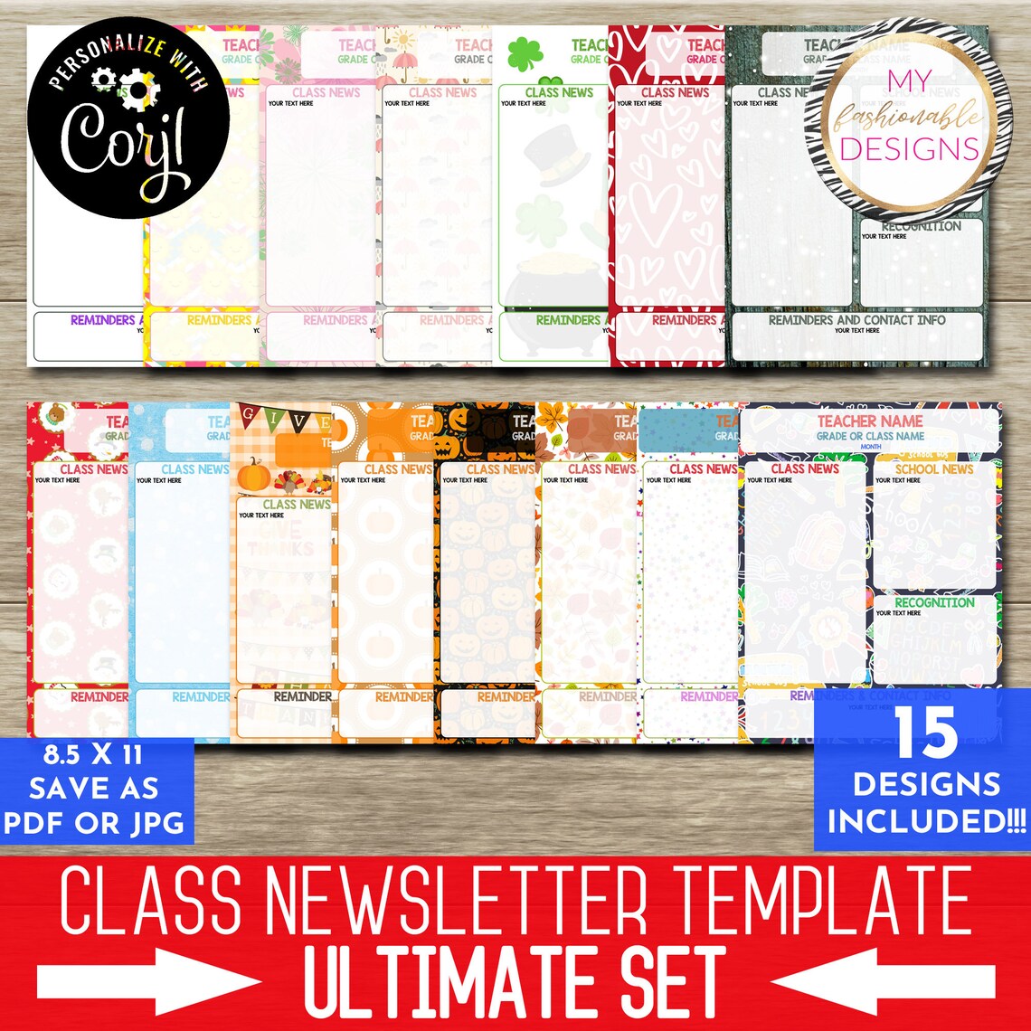 Editable Class Newsletter Template Ultimate Set 15 Designs - Etsy