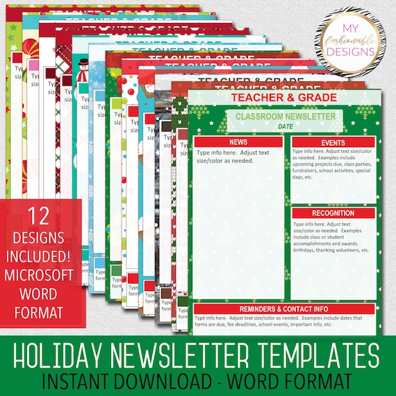 Winter Holiday Newsletter Template