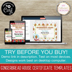 Gingerbread House Certificate Template Set - 3 Designs!!! 8.5x11 ...