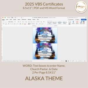 2025 VBS Certificate, Alaska North Theme, Vacation Bible School ...