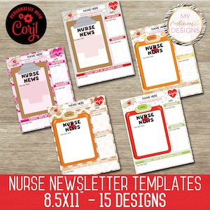 Nurse Newsletter Template Set - 15 Designs!!! 8.5x11" - Save as JPG ...