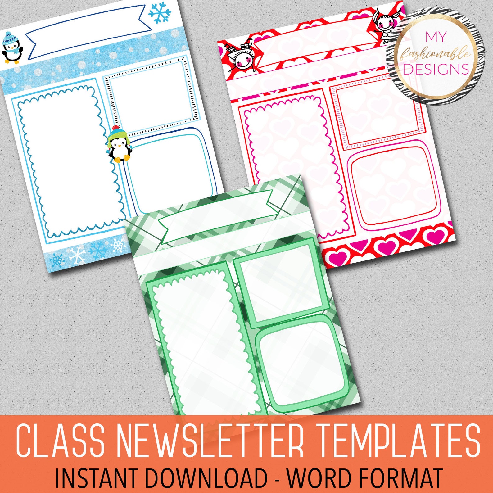 Classroom Newsletter Templates 9 Designs Included Word - Etsy