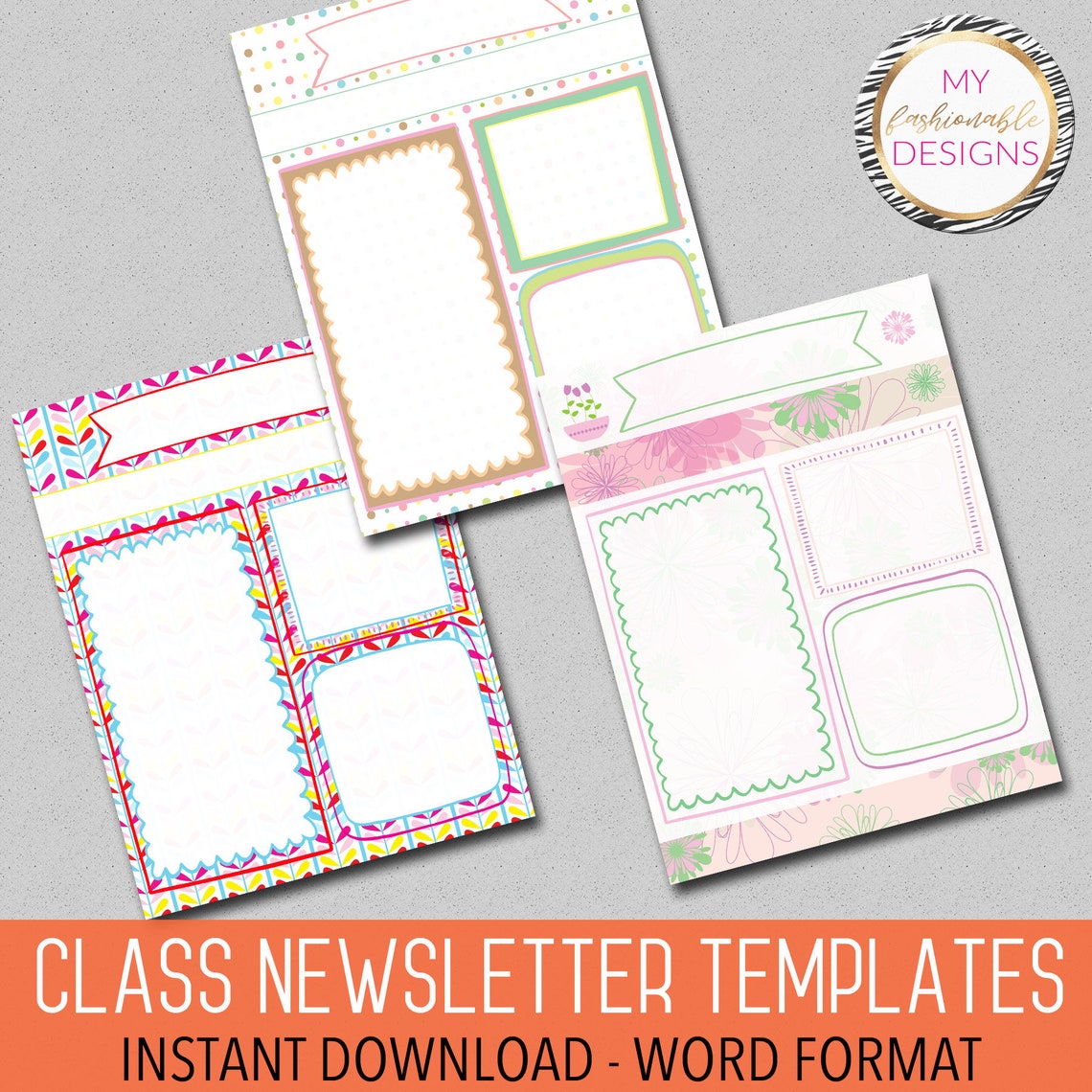 Classroom Newsletter Templates 9 Designs Included Word - Etsy