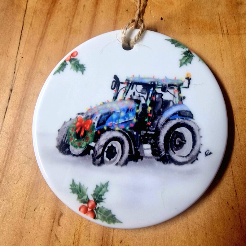 Christmas Tractor Ceramic Bauble – 7cm | Original Farm Art | John Deere ...