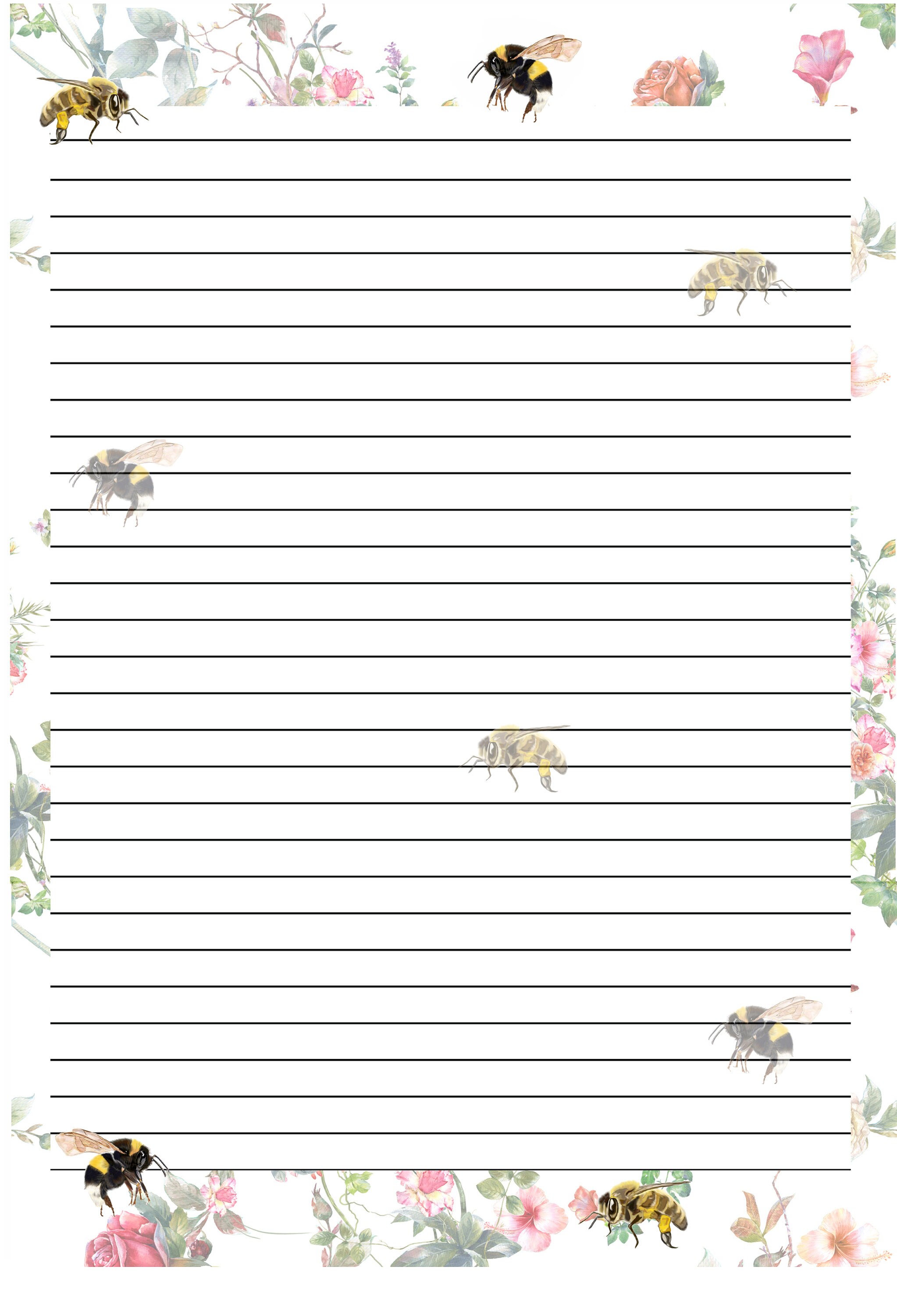 Writing Paper Set Beautiful Lined Paper Set of 50 Had - Etsy UK