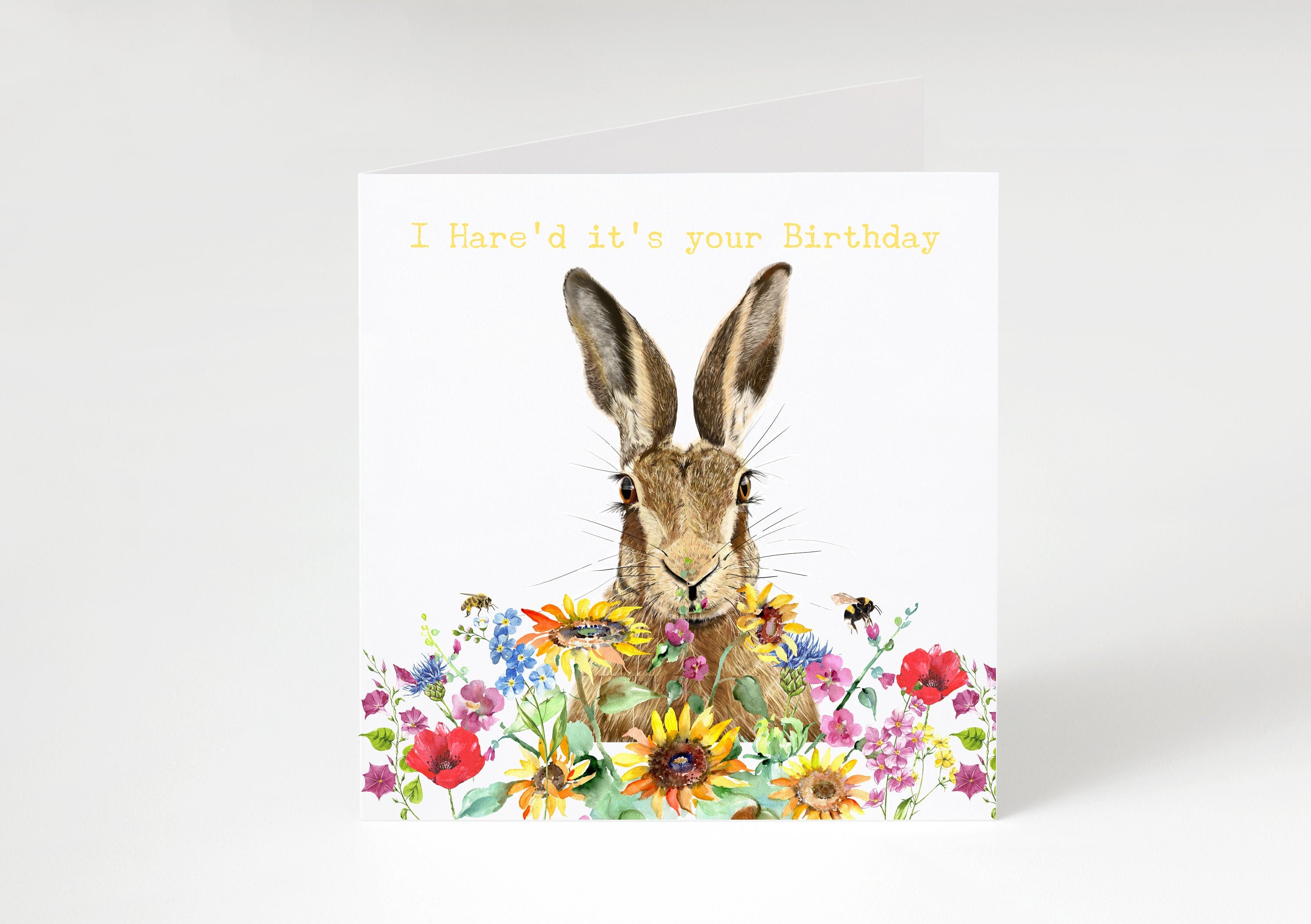 I Hare-d it's your birthday Birthday Hare birthday card | Etsy