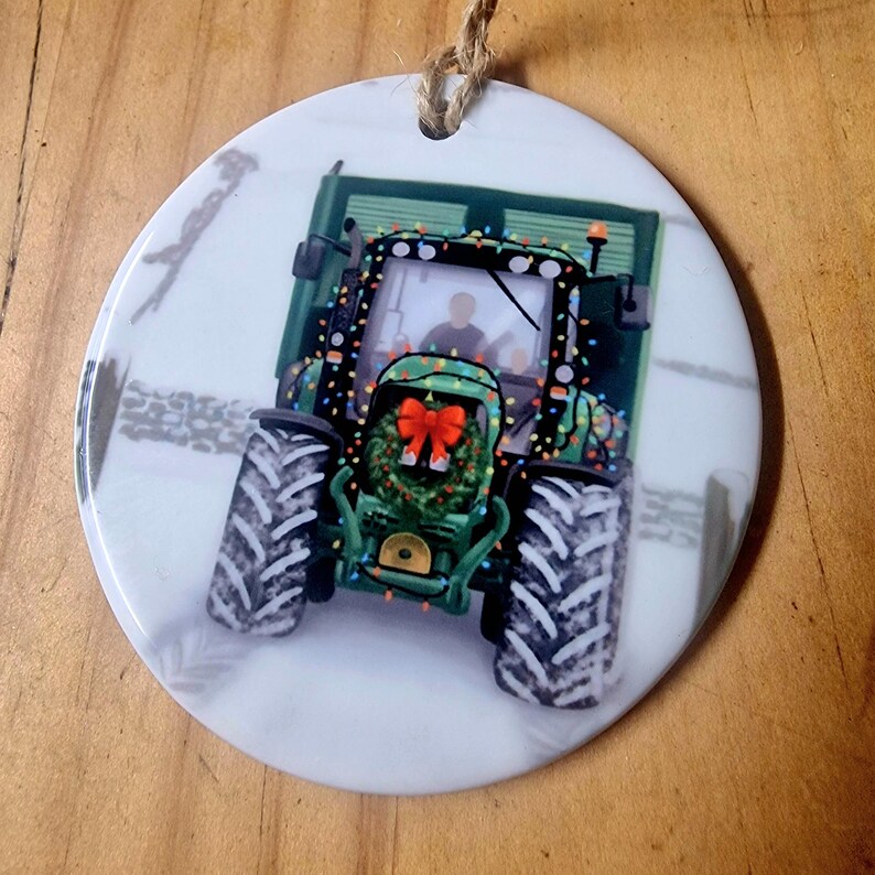 Christmas Tractor Ceramic Bauble – 7cm | Original Farm Art | John Deere ...