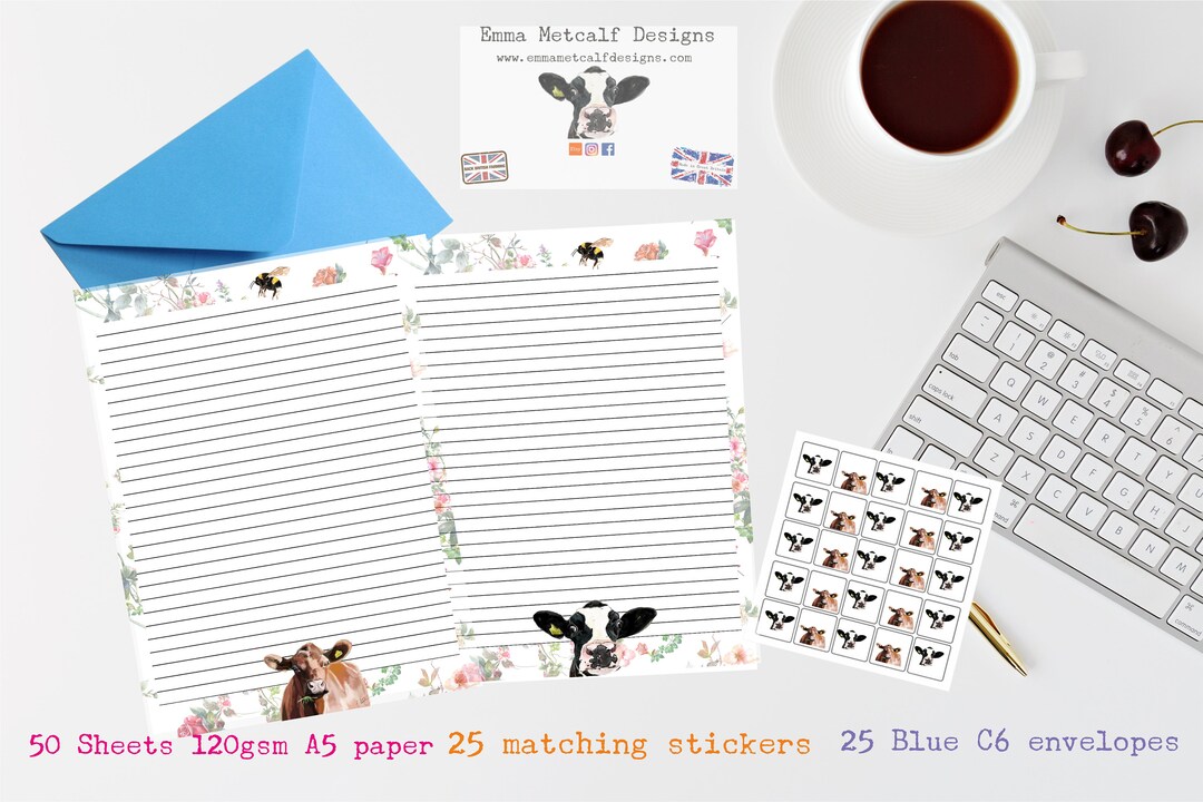 Letter Writing Set - Country Themed Writing Paper Set With Envelopes ...