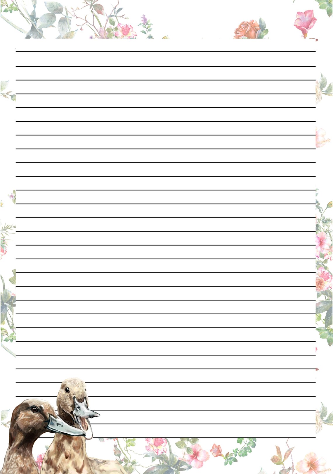 Writing Paper Set Beautiful Lined Paper Set of 50 Had - Etsy UK