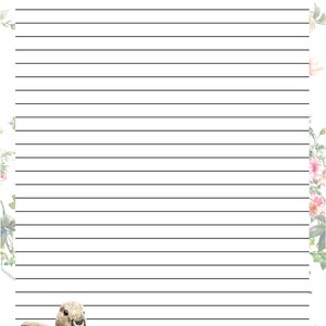 Writing Paper Set * Beautiful Lined Paper * Set of 50 Had Illustrated ...