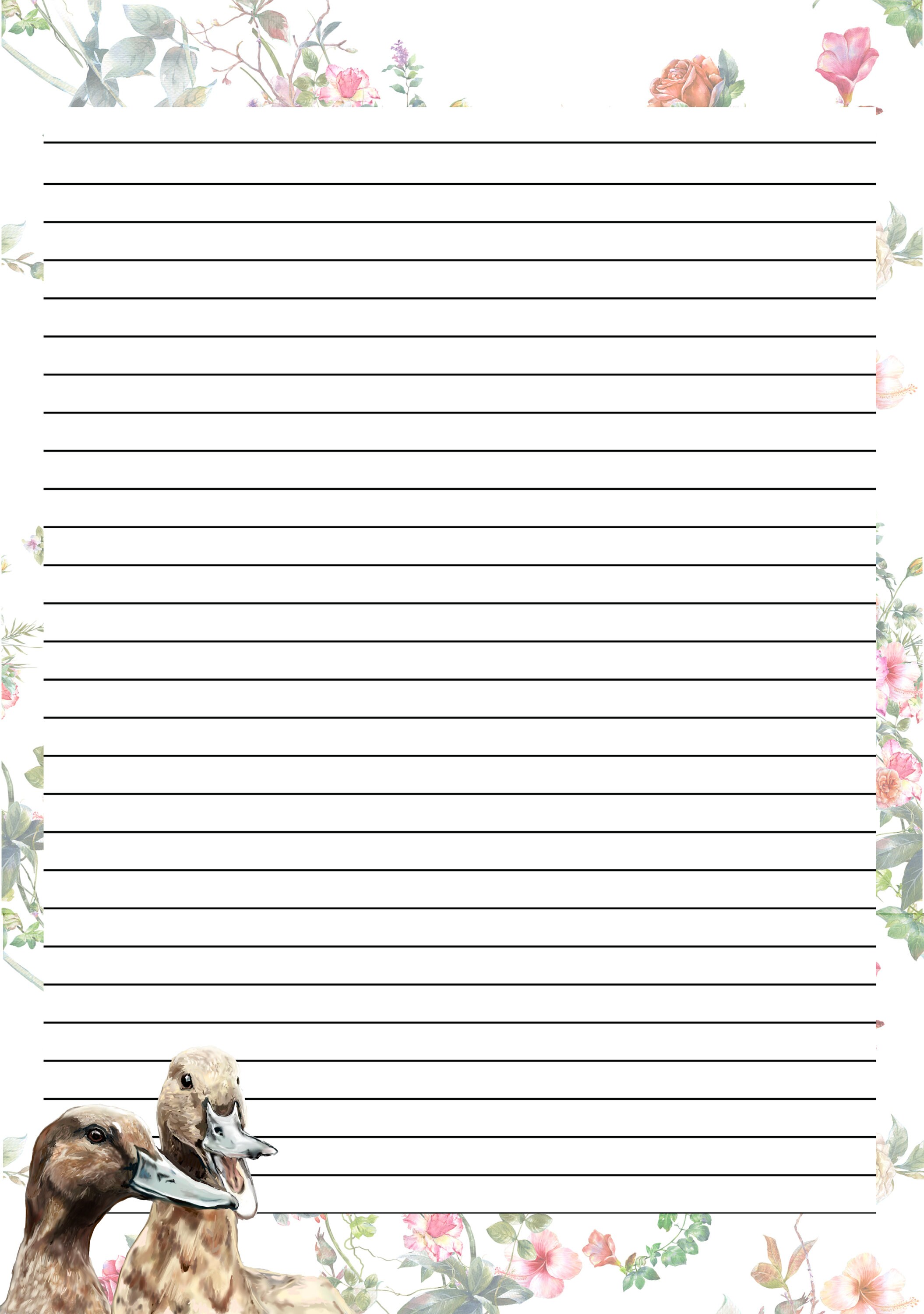 Writing Paper Set Beautiful Lined Paper Set of 50 Had - Etsy UK
