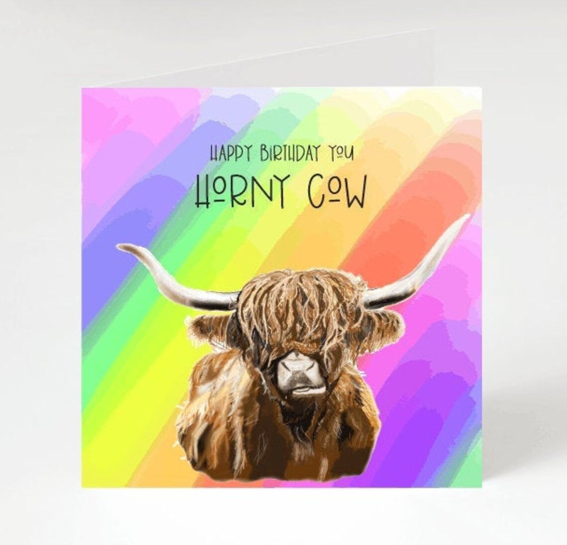 Highland Cow Rude Funny Birthday Card Horny Cow Lockdown - Etsy