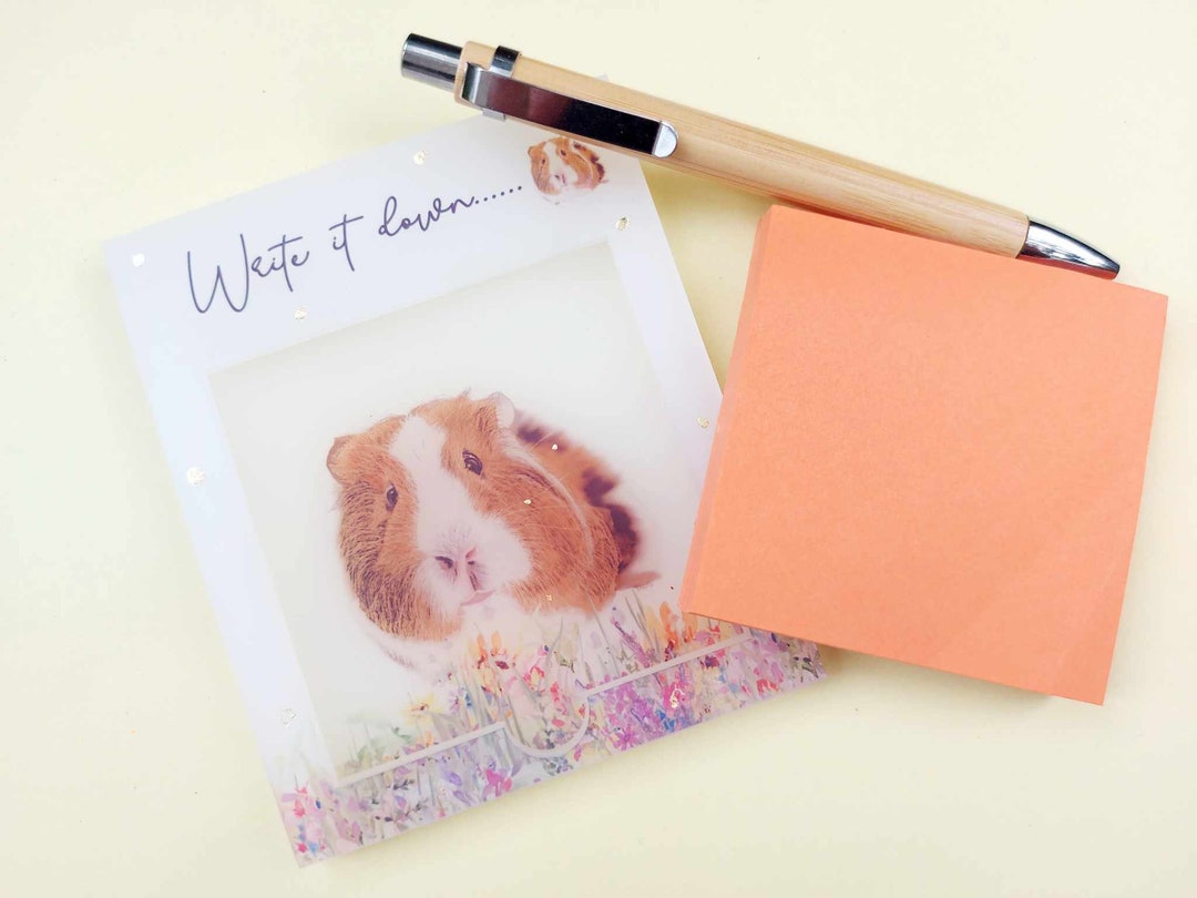 Guinea Pig Magnetic Post It Note Pad Holder With Eco Friendly Bamboo ...