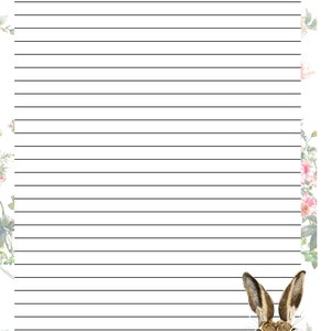 Writing Paper Set * Beautiful Lined Paper * Set of 50 Had Illustrated ...