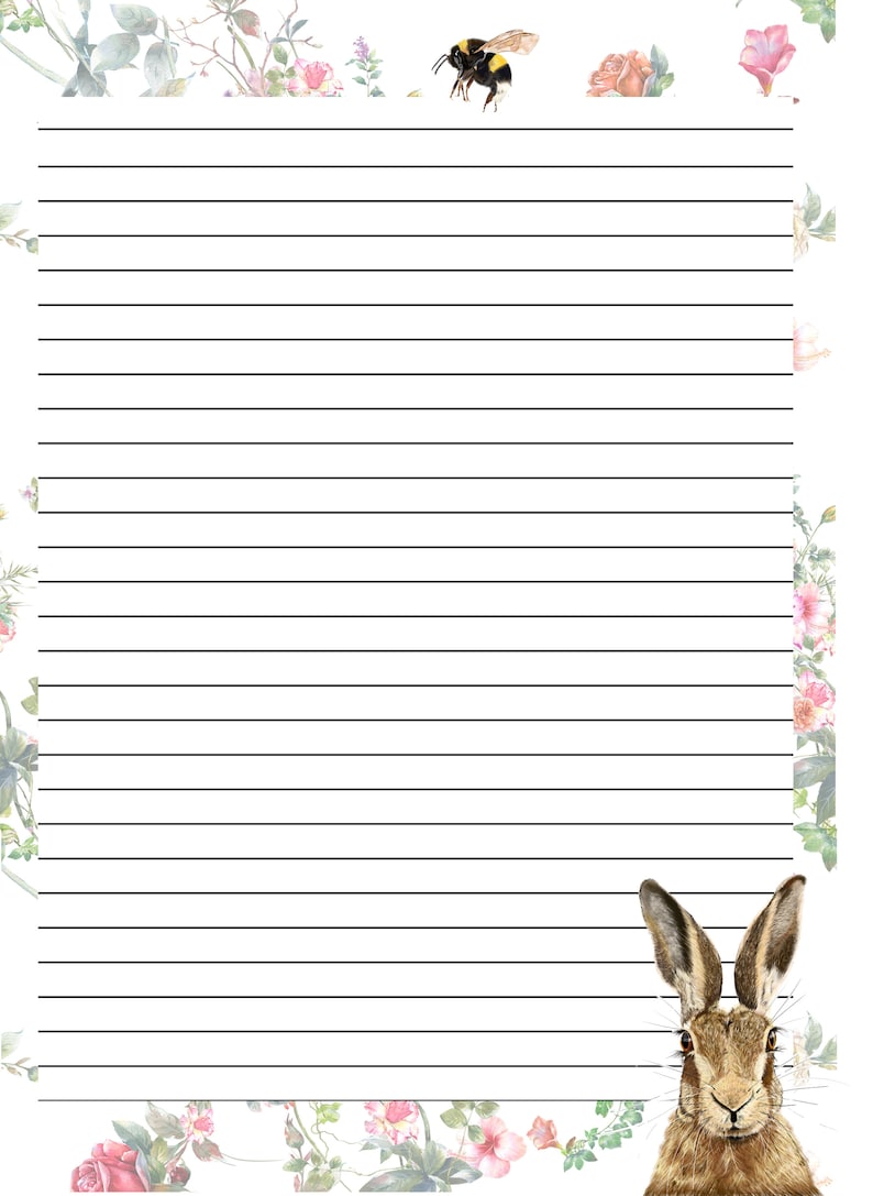 Writing Paper Set Beautiful Lined Paper Set of 50 Had - Etsy UK