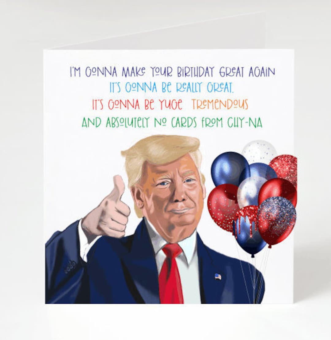 Donald Trump Card funny Birthday Card president Trump - Etsy