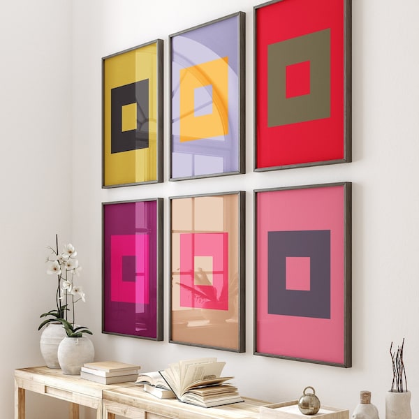 Colorful Squares Art - Etsy