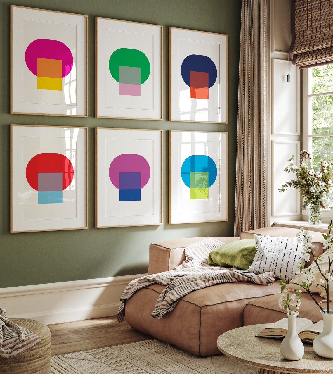 Set of 6 Contemporary Geometric Art Prints Colorful Prints - Etsy