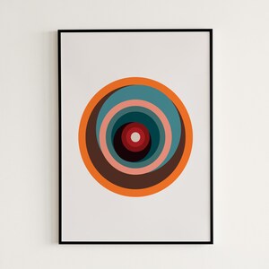 Set of 6 Geometric Circle Prints, Printable Wall Art, Colorful Posters ...