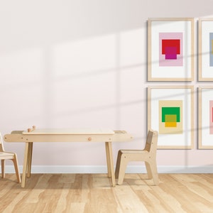 Set of 6 Geometric Art Prints, Color Block Art, Colorful Prints ...