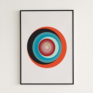 Set of 6 Geometric Circle Prints, Printable Wall Art, Colorful Posters ...
