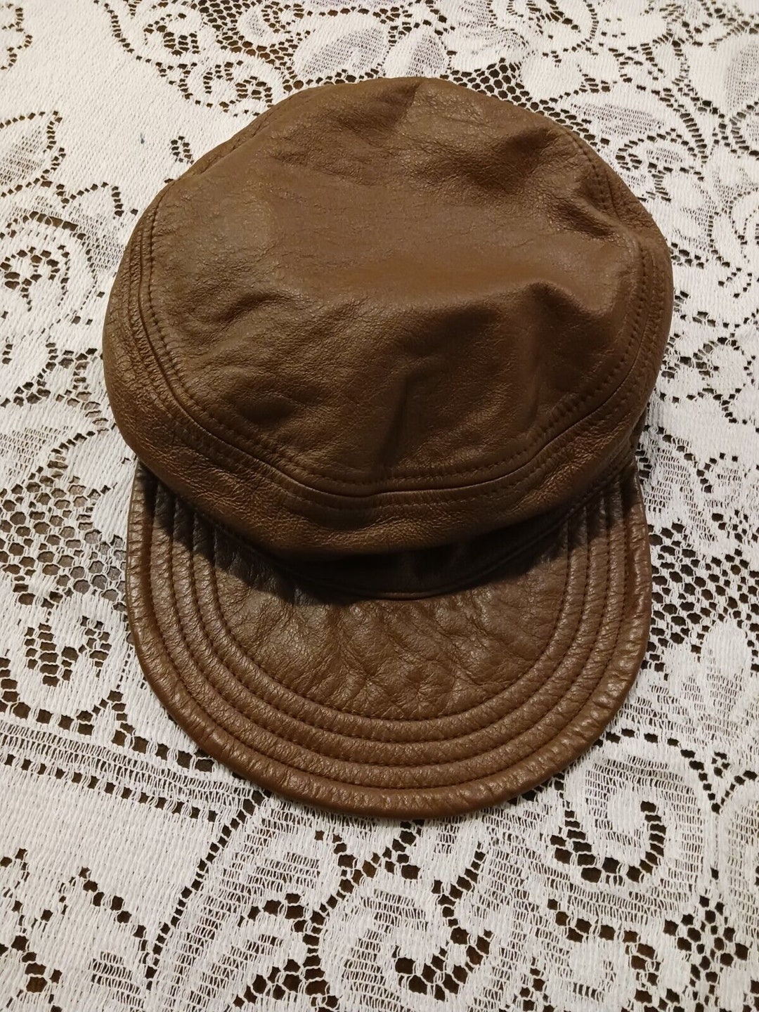 Vintage 90s Wilsons Leather Brown Leather Maxima Cabbie Hat - Etsy
