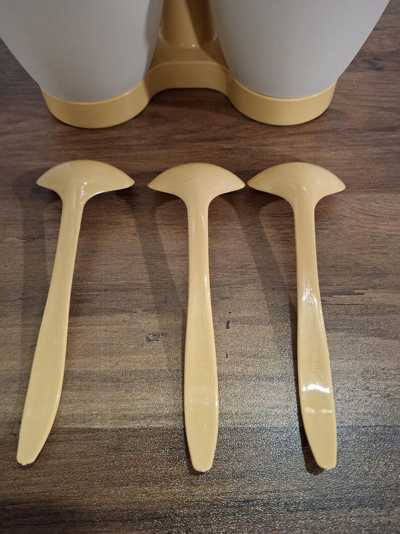 Vintage Tupperware Condiment Caddy 3 Section Gold Base Spoons - Etsy