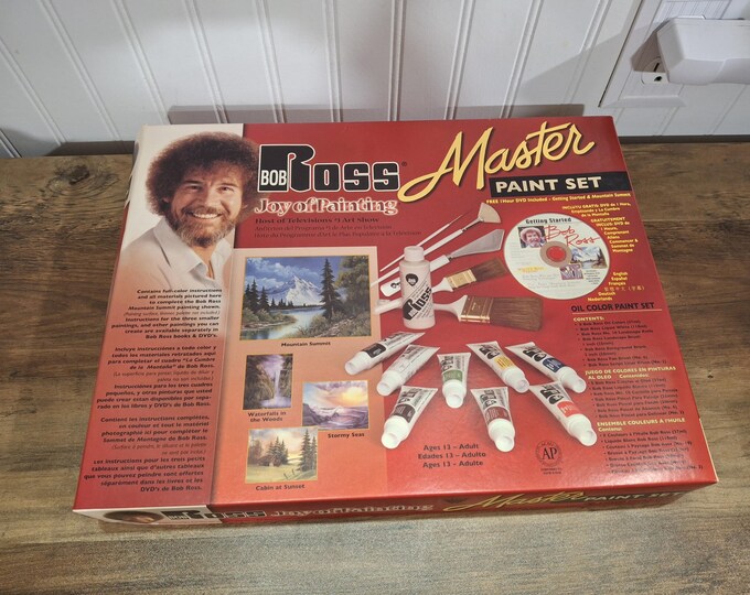 Vintage 1994 Bob Ross Master Paint Set Oil Paints Complete DVD 15 ...