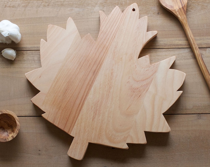 Hardwood Maple Leaf Shaped Cutting and Serving Board Hardwood - Etsy