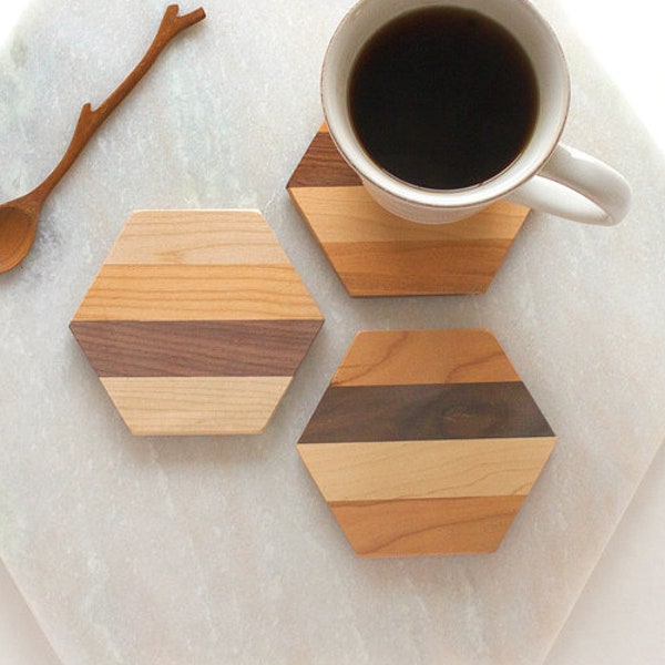 Hexagon Coasters - Etsy