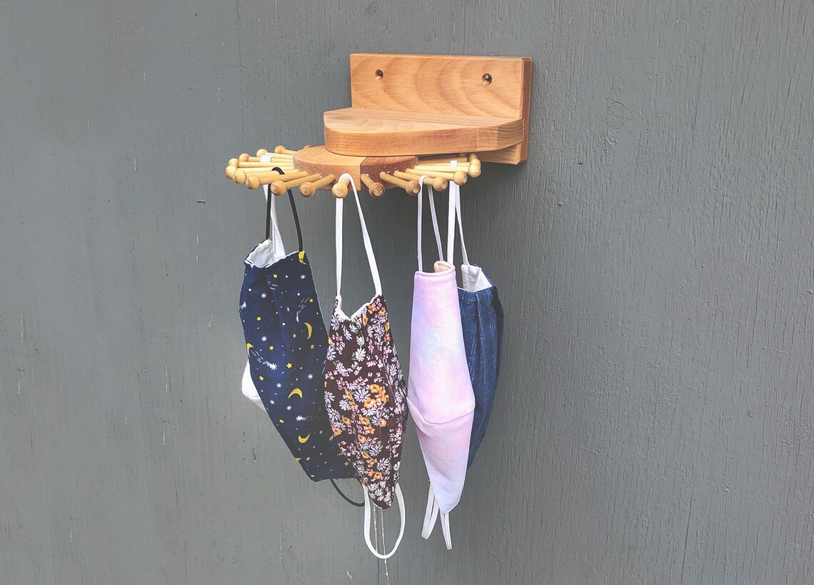 Handmade Hardwood Revolving Tie/necklace/mask Rack Space - Etsy