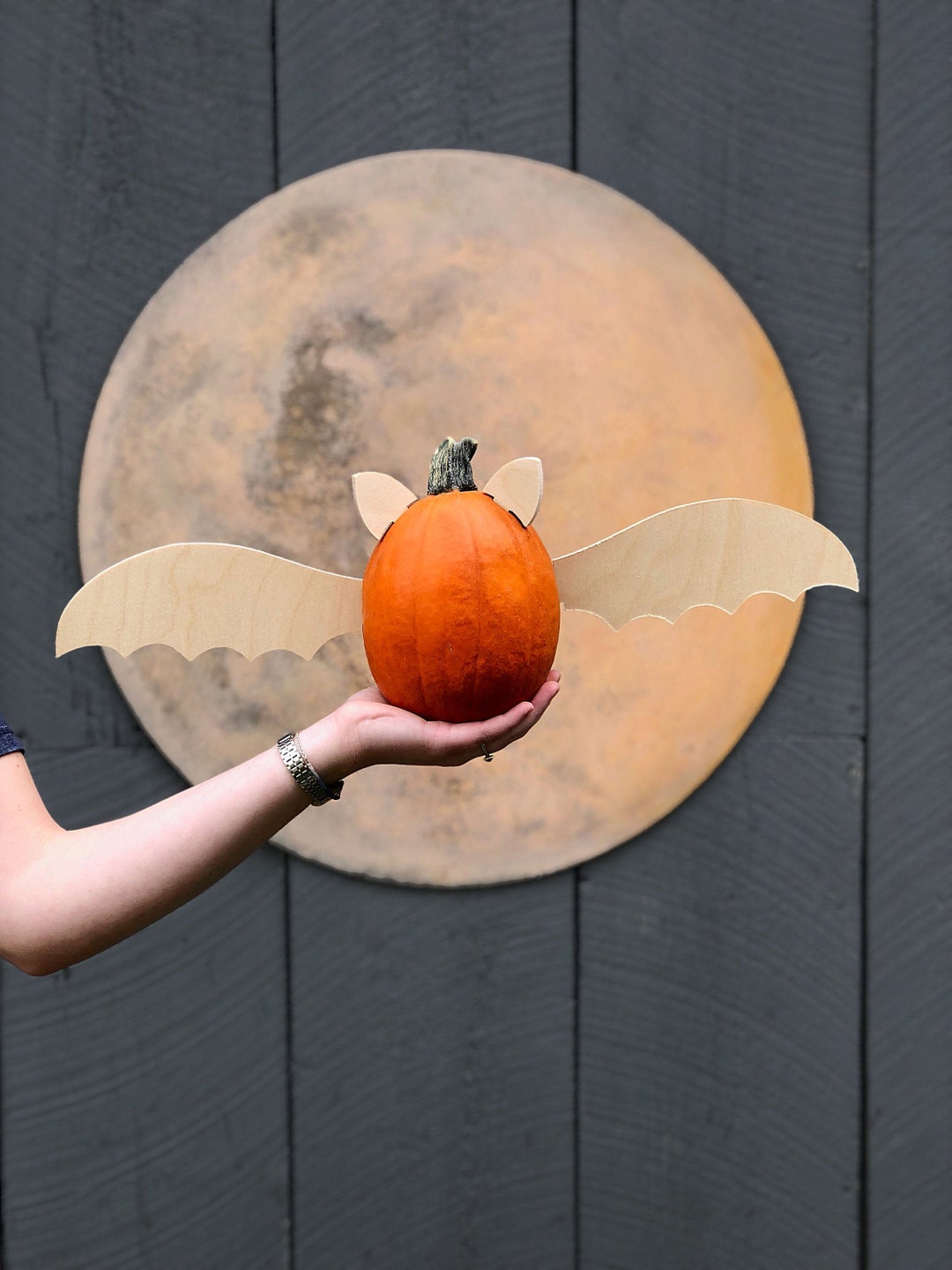 Wooden Pumpkin Kit, 5 Styles, No-knife No-mess Jack O Lantern ...