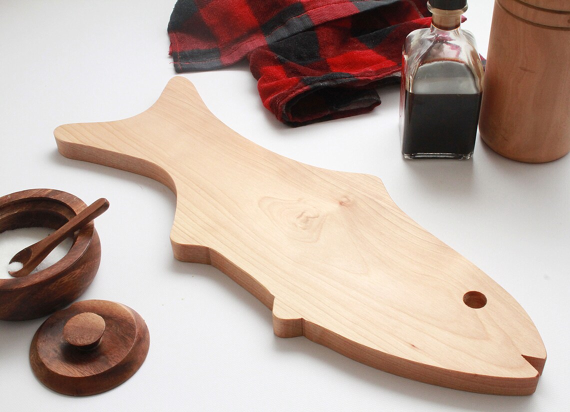 Fish Shaped Cutting and Serving Board, Fish Charcuterie Board, Trout ...