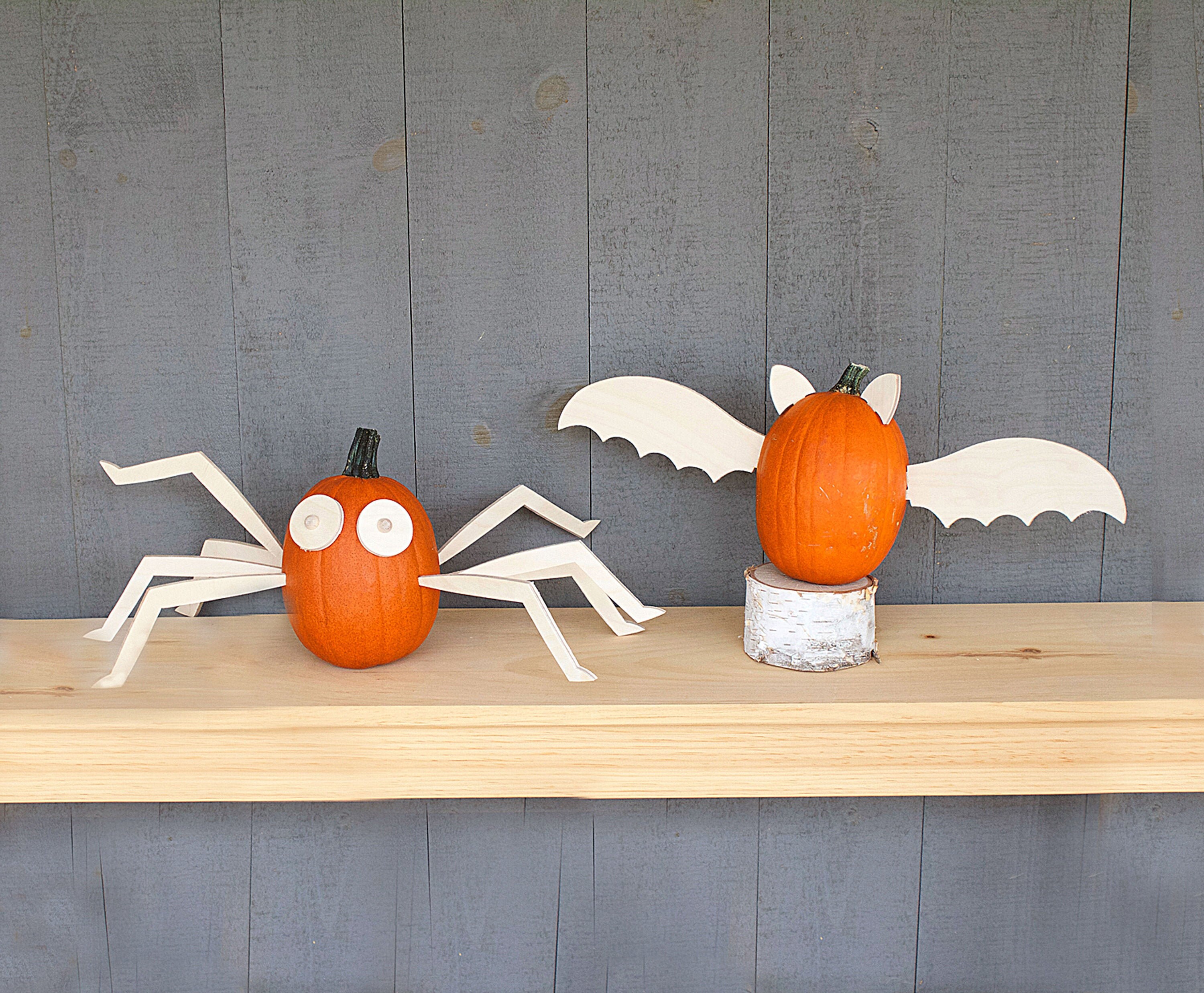 Wooden Pumpkin Kit, 5 Styles, No-knife No-mess Jack O Lantern ...