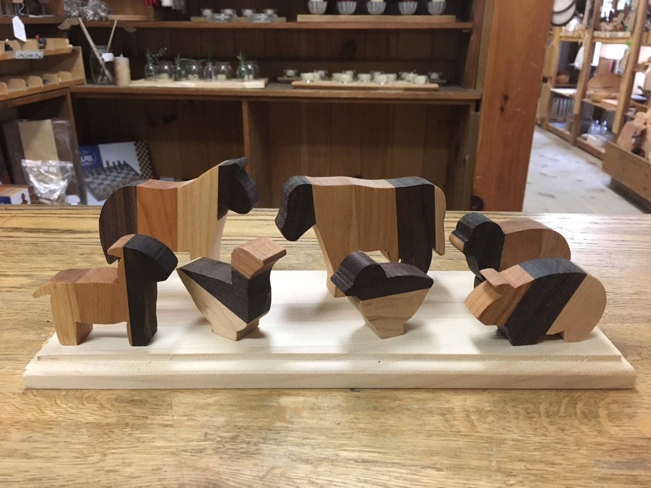 Natural Farm Animal Toy Set Handmade Hardwood Children's | Etsy