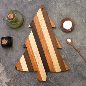 Multi Hardwood Pine Tree Shape Cutting Board, Christmas Tree Cutting ...